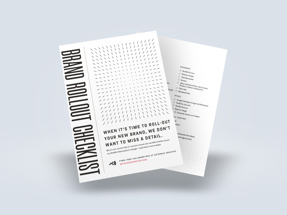 Brand Rollout Checklist - ArtSpeak Creative - ArtSpeak Creative